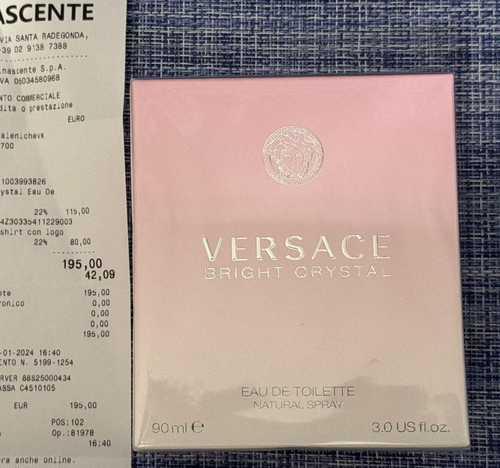 Versace bright crystal 90 мл оригинал