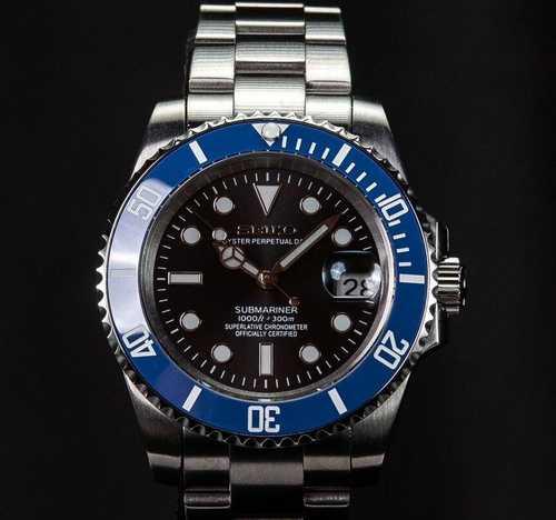 Часы Seiko Submariner Blue Mod