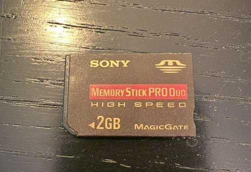 Карта памяти Sony memory stick PRO Duo 2gb