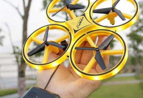 Квадрокоптер Управление рукой Drone Желтый Дрон