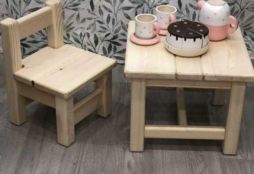 Стул деревянный детский и стол