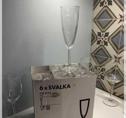 Бокалы для шампанского икеа svalka, 15cl, 6 шт