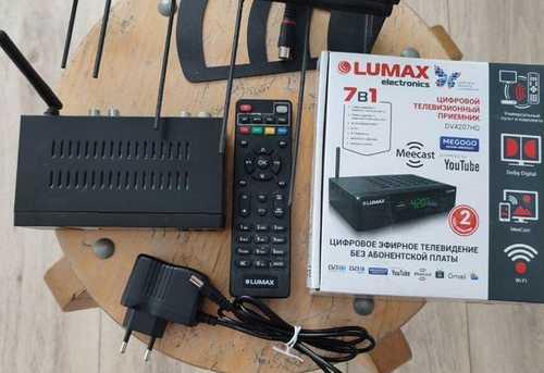 Цифровой тв приемник lumax DV4207HD+антенна