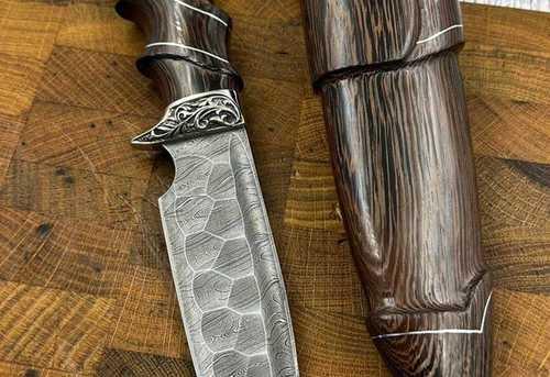 Нож «Походный» из дамаска 950 слой полный камень