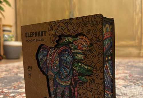 Древянные пазлы zufa Elephant слон
