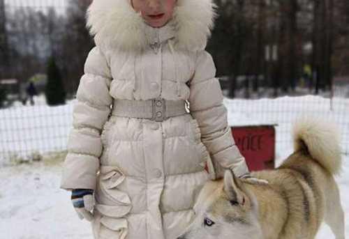 Зимнее пальто для девочки 116 пуховое
