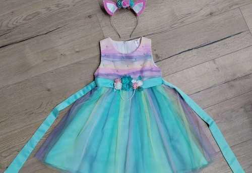 Платье для девочки с ободком