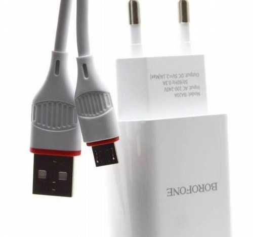 Набор 2 в 1 сзу + Кабель micro USB borofone BA20A