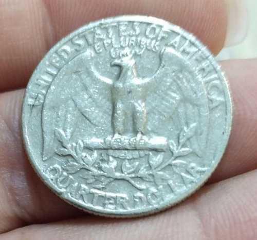 Монета quarter dollar liberty 1967