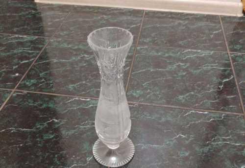 Хрустальная ваза СССР h 30 cм d 8 см