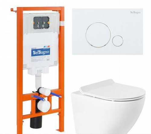Комплект 4 в 1 Унитаз подвесной BelBagno sfera-R