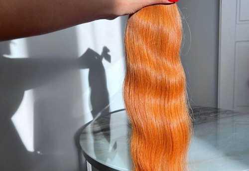 Волосы для наращивания рыжие 50см