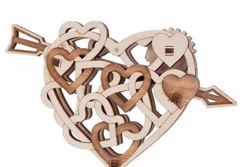 Вудик Сердце 3D-пазл из дерева Wood Trick