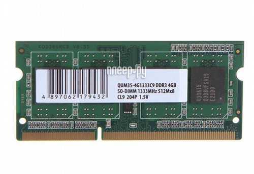Qumo 4GB DDR3 1333MHz dimm 240pin CL9 QUM3U-4G