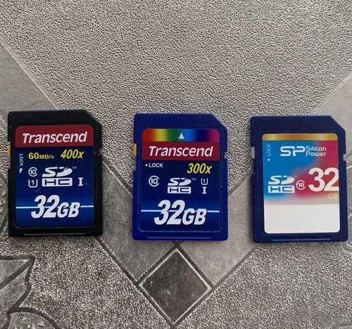 Карта памяти 32 Гб sdhc transcend