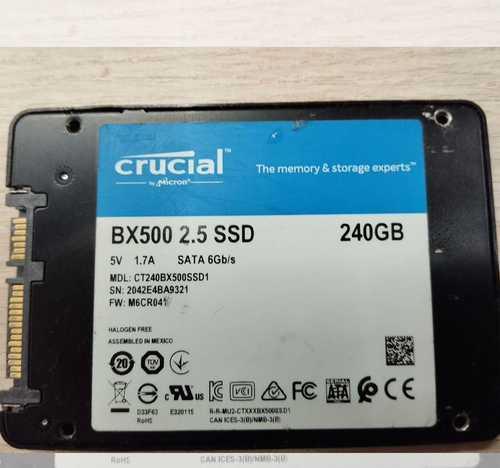 SSD диск Crucial BX500 2.5 240GB