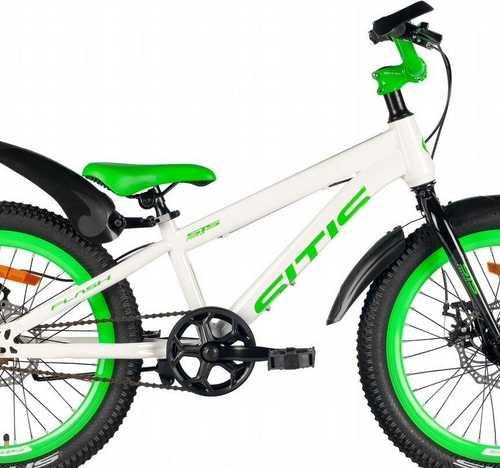 Велосипед sitis flash 20" single speed (2024) White-Green Sim170