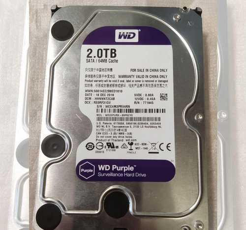 Жесткий диск Hdd wd purple 2tb