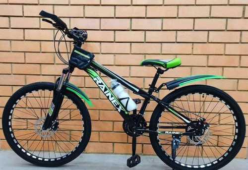 Велосипед скоростной, колёса 26 дюймов,чёрно-зелён