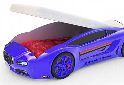 Кровать-машина Roadster Ауди Синяя с подсветкой дн