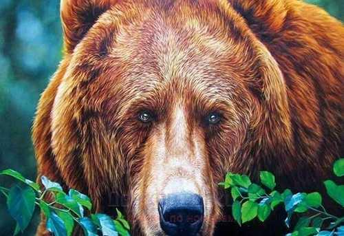 Алмазная мозаика 30x40 Огромный медведь в лесу