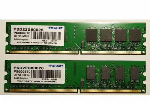 Оперативная память Patriot 2 гб DDR2 dimm