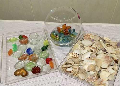 Декоративный аквариум ваза-шар 0,75 л камушки