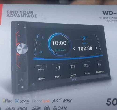 Автомагнитола 2DIN ACV 6.9 WinCE/IPS1024*600/FM/US