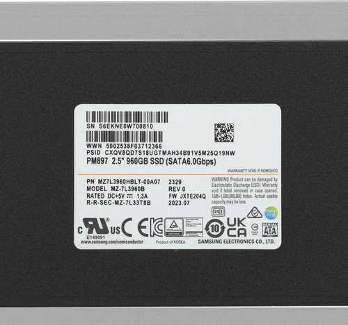 Твердотельный накопитель (SSD) Samsung MZ7L3960hblt-00A07