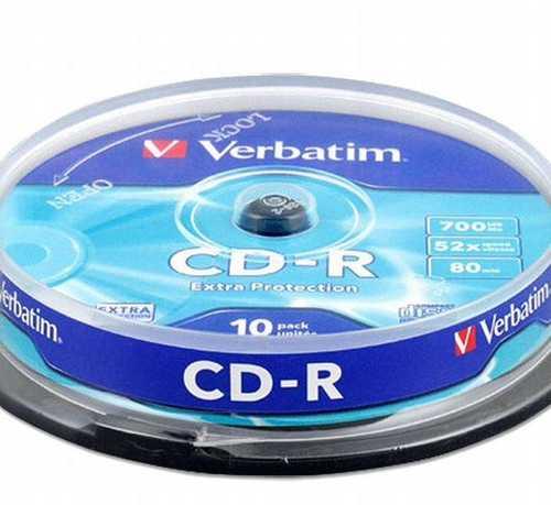 10 дисков Verbatim CD-R 700Mb 52X, новые