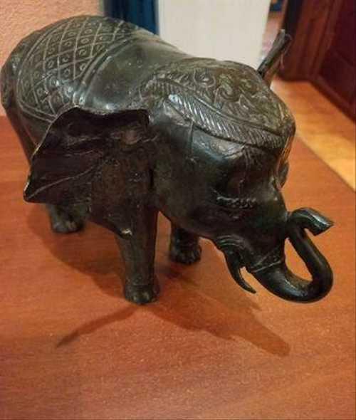 Статуэтка - Слон бронза латунь