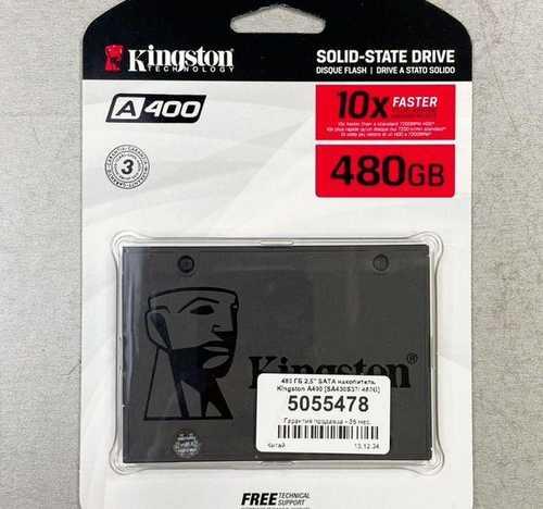 Kingston A400 SA400S37/480G 480Gb, 2.5", SATA 3