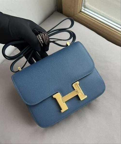 Сумка Hermes Constance blue agate 18