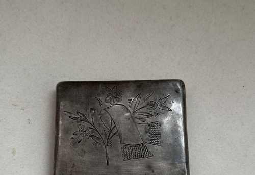 Антикварный серебряный портсигар 84 проба