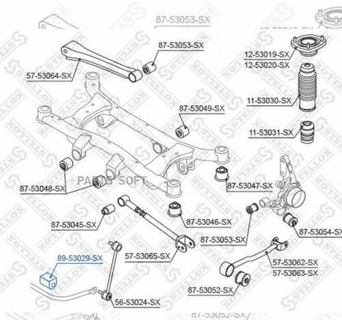 Stellox 89-53029-SX втулка стабилизатора заднего\ KIA Sportage 4WD 04