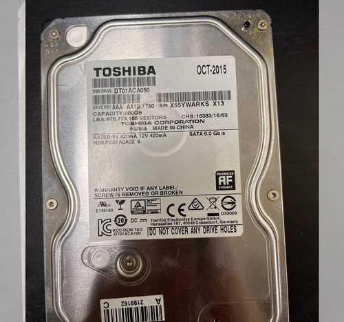 Жесткий диск Toshiba 500 Гб