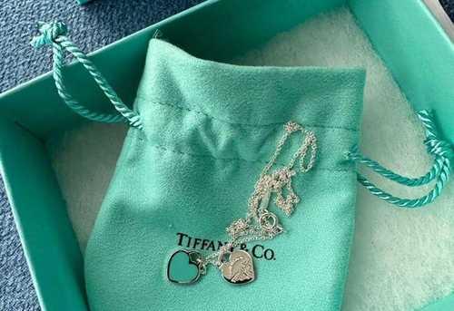 Цепочка с кулоном Tiffany Blue с двойным сердцем