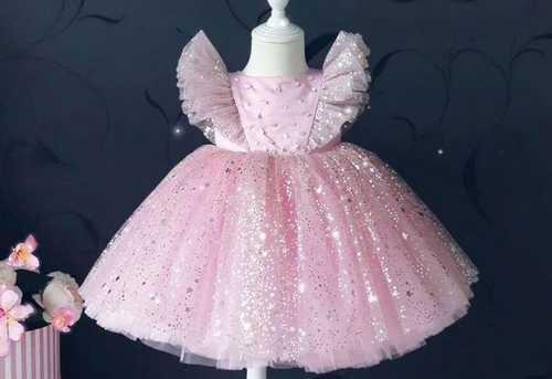 Платье нарядное розовое для девочки