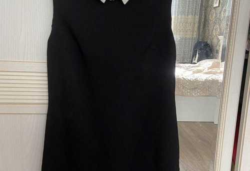 Платье чёрное с белым воротником