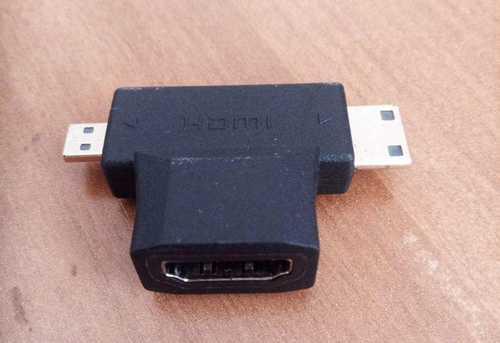 Тройникhdmi(мама) minihdmi(папа) microhdmi(папа)