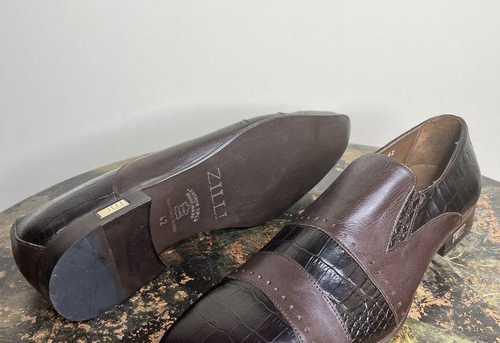 Туфли (лоферы) мужские zilli с кожей крокодила
