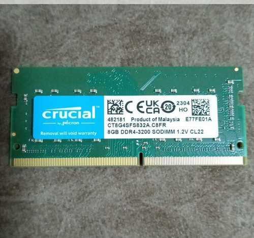 Оперативная память Crucial для ноутбуков ddr4 8gb