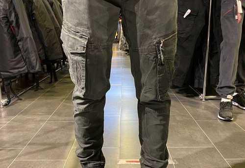 Мужские брюки с карманами карго на резинке внизу