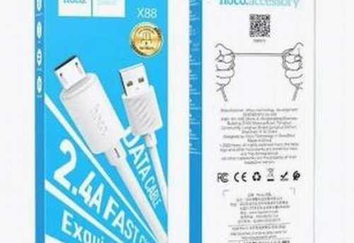 Кабель оптом. USB hoco X88, microusb, 2.4А, 1 м