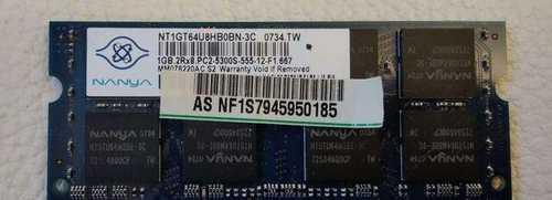 Оперативная память для ноутбука Nanya 1GB DDR-2