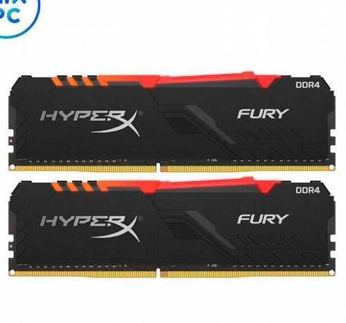 Оперативная память DDR4 16GB (2x8GB) 2666MHz Kingston HyperX fury Black RGB HX426C16FB3AK2/16 Б.У