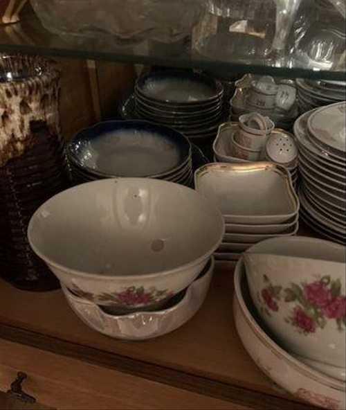 Сервиз столовый хрусталь чайные пары тарелки