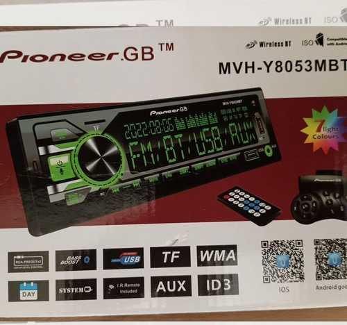 Автомагнитола 1din pioneer GB MVH-Y8053MBT