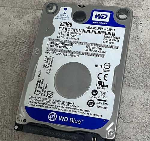 2.5" накопитель HDD 320Gb Western Digital