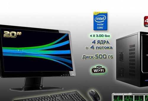 Компьютер - 4 Ядра Intel Hdd- 500 Gb
